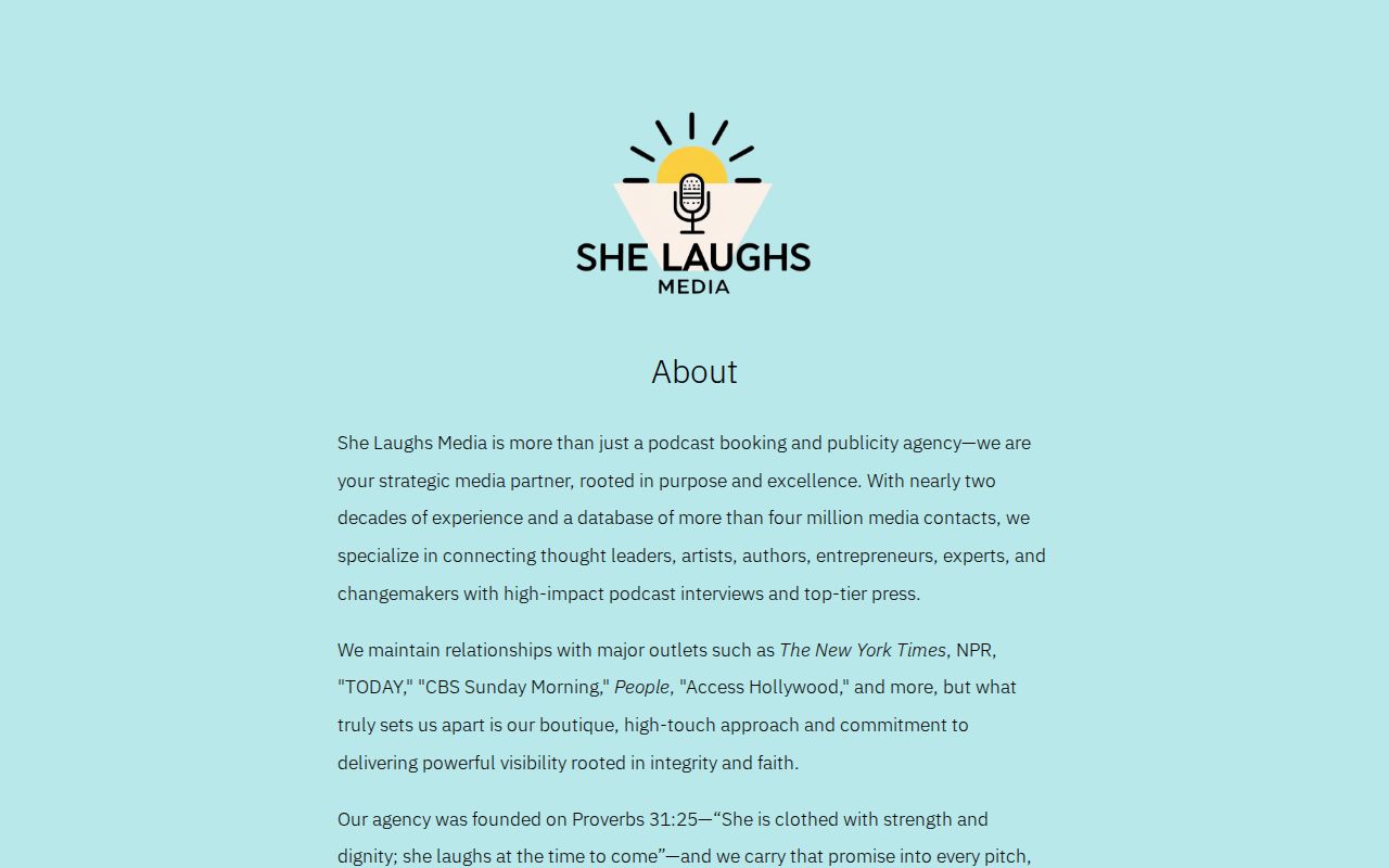 She Laughs Media - Podcast Booking, Publicity, & Media Relations Agency